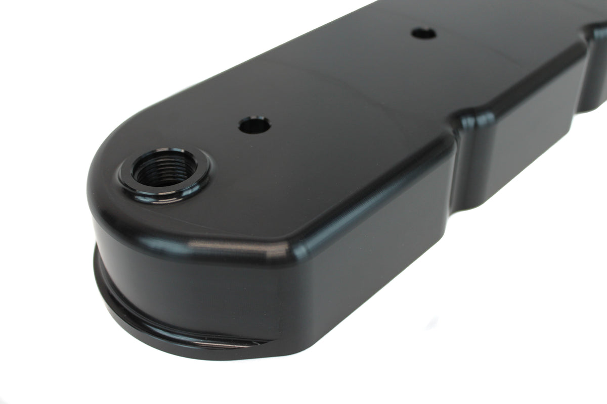 LS Valve Covers Black Anodized Flat - SS Manufacturing