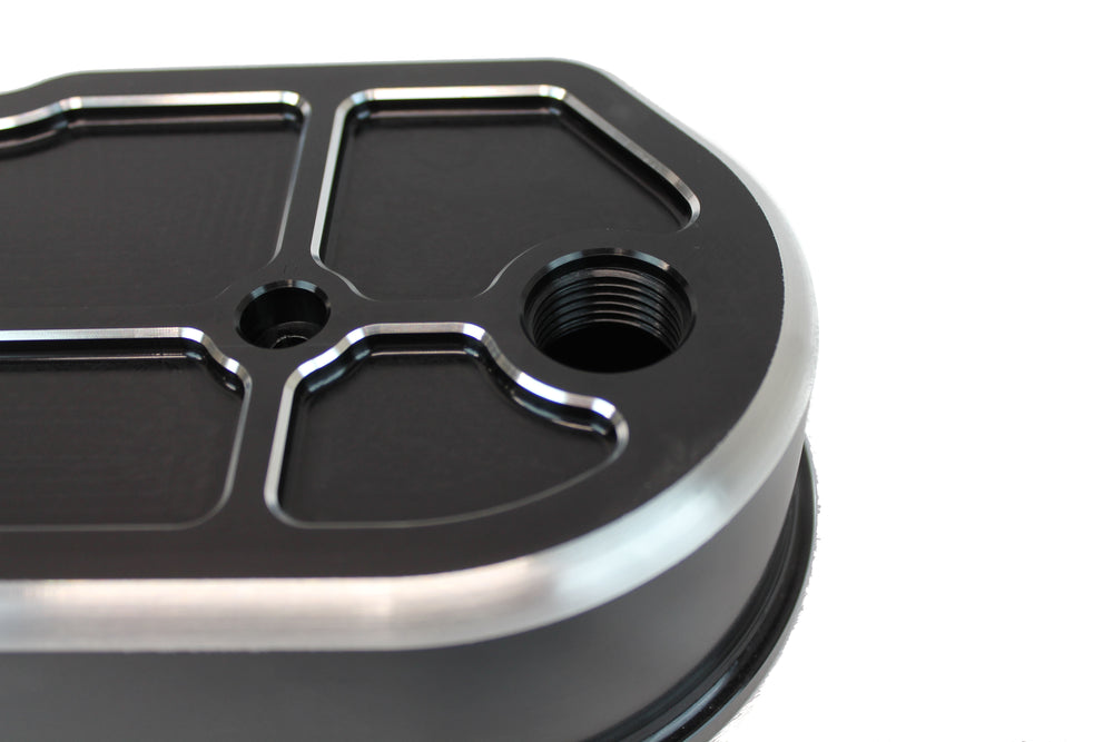 LS Valve Covers Black Anodized Pocketed - SS Manufacturing