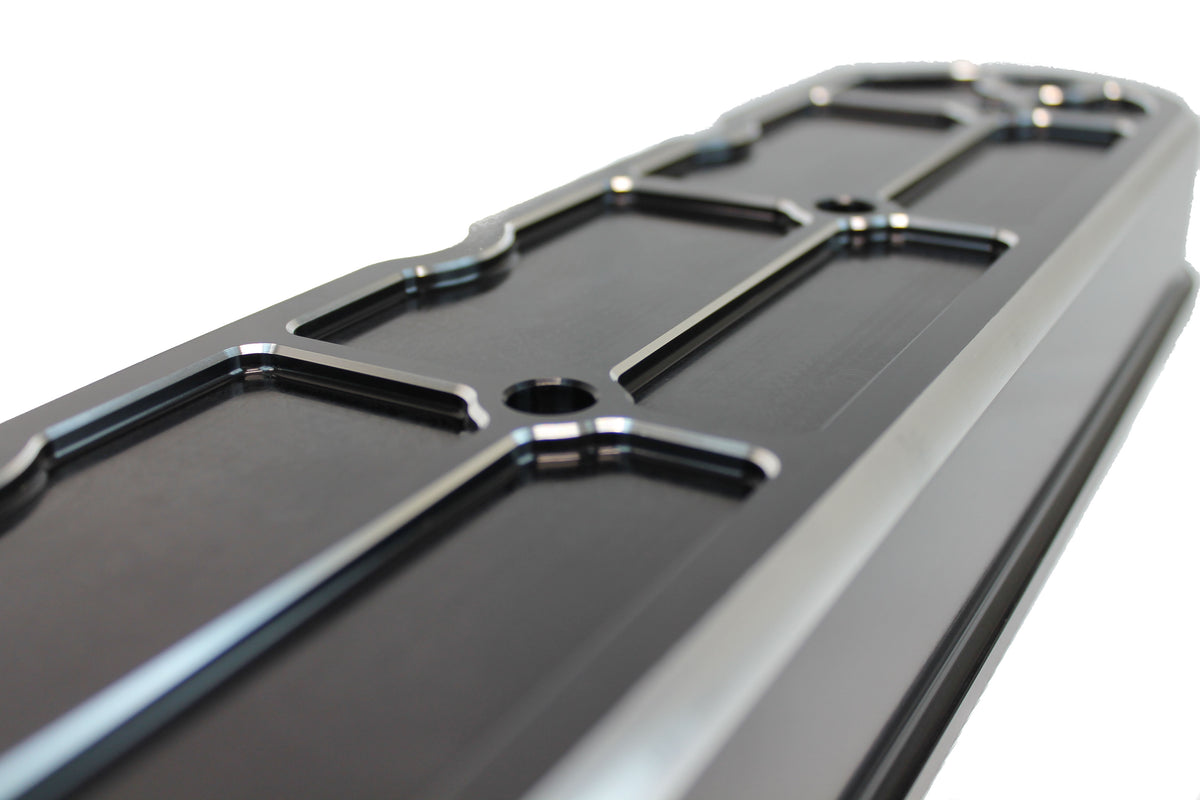 LS Valve Covers Black Anodized Pocketed - SS Manufacturing